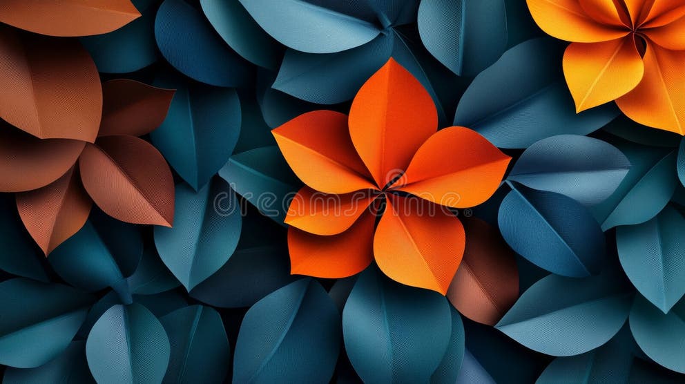 Abstract Flowers in a Stylized Form Create a Panoramic Image for ...
