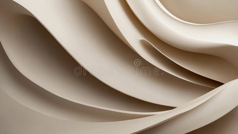Abstract Flowing Beige Shapes with Smooth Curves and Elegant Waves ...