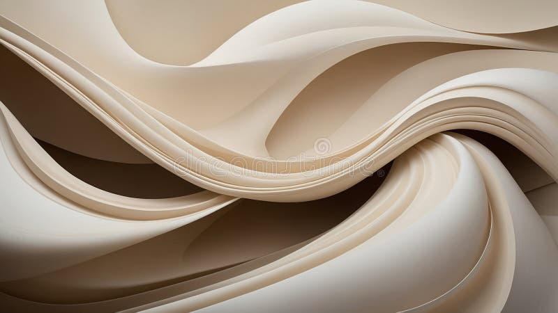 Abstract Flowing Beige Shapes with Smooth Curves and Elegant Waves ...