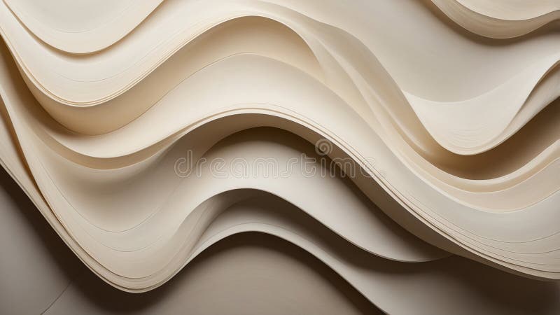 Abstract Flowing Beige Shapes with Smooth Curves and Elegant Waves ...