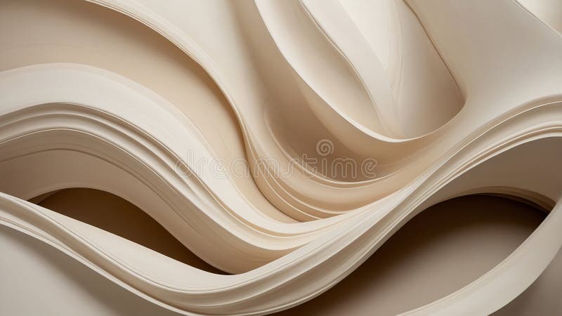 Abstract Flowing Beige Shapes with Smooth Curves and Elegant Waves ...
