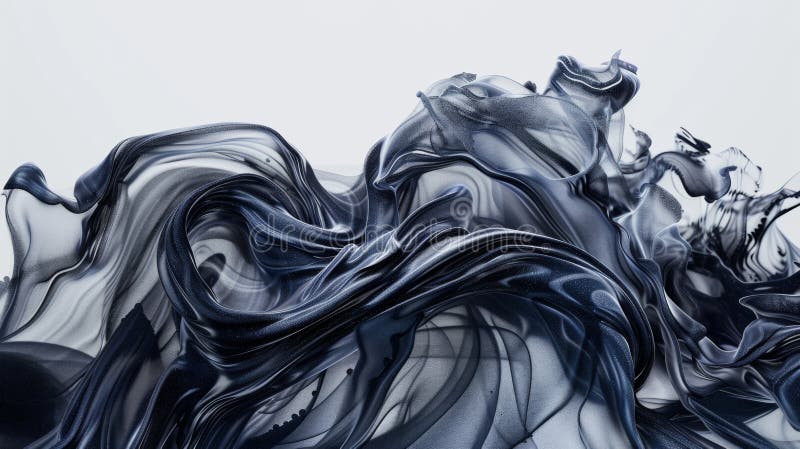 Abstract Flowing Black and White Fabric Waves Stock Photo - Image of ...