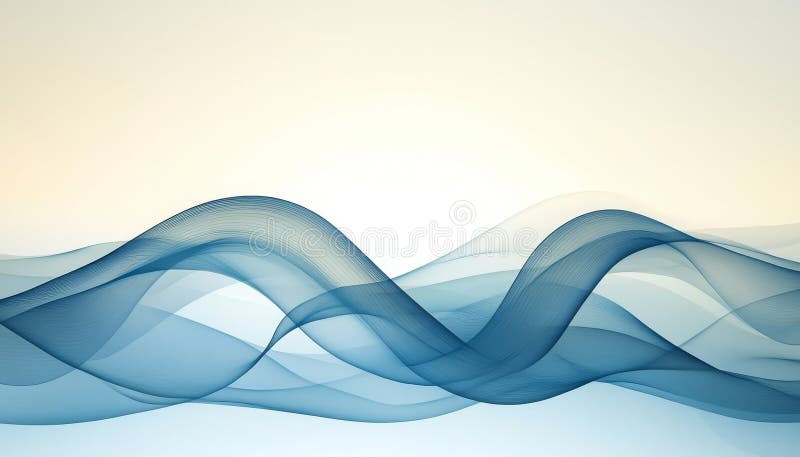 Abstract Flowing Blue Forms, Smooth Vector Art with Soft Highlights ...