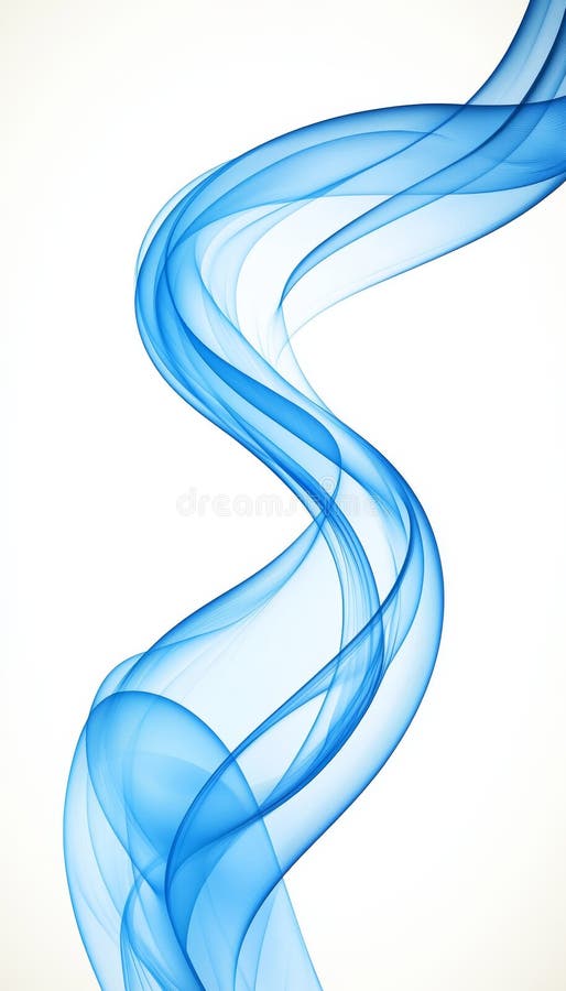 Abstract Flowing Blue Forms, with Soft Highlights and Shadows, on a ...