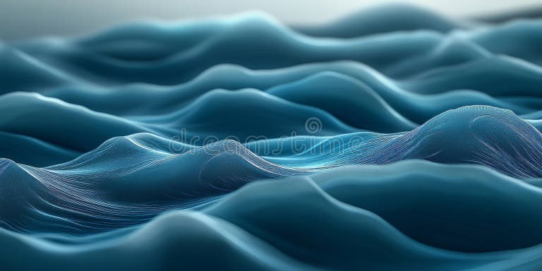 Abstract Flowing Blue Forms, Wavy Pattern with Creative Lighting ...
