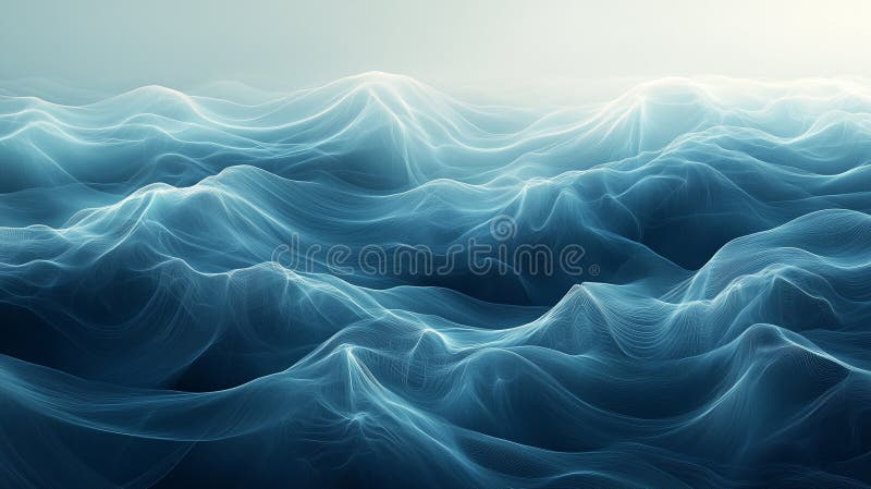 Abstract Flowing Blue Ocean Layers Capturing Fluidity and Motion Stock ...