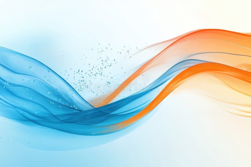Abstract Flowing Blue and Orange Ribbon Design on a White Background ...