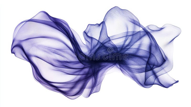 Abstract Flowing Blue Ribbon Design, Transparent Layers, with Varied ...
