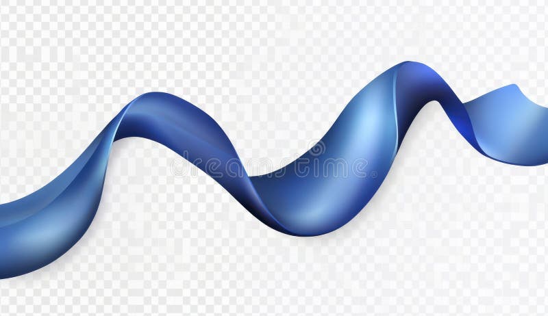 Abstract Flowing Blue Ribbon on Transparent Background Stock ...