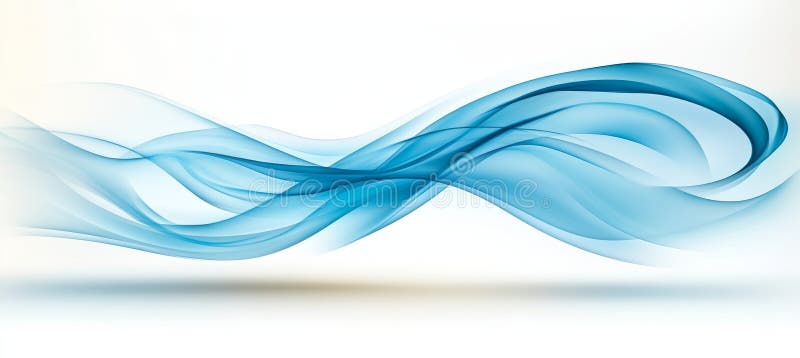 Abstract Flowing Blue Wave, Dynamic Gradient Swirl on White Background ...