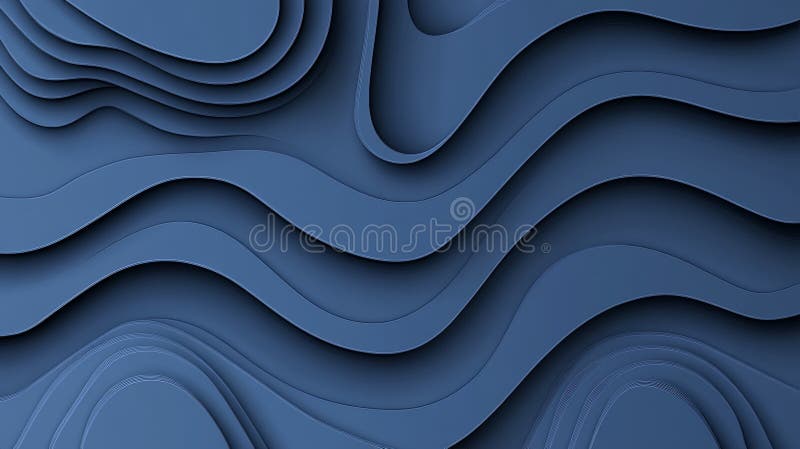 Abstract Flowing Blue Wave Pattern, Smooth Vector Art with Soft ...