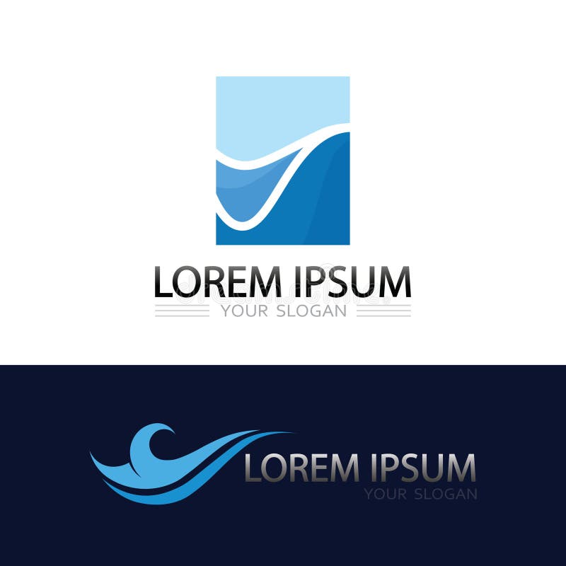 Abstract Flowing Blue Wave Water Vector Logo and Icon for Business ...