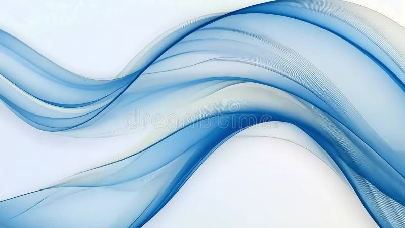Abstract Flowing Blue Wave on White Background. Elegant Smooth Design ...