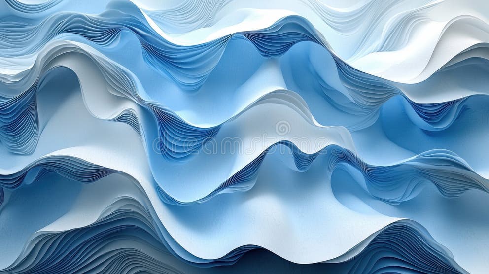 Abstract Flowing Blue and White Wave Patterns Create Modern and Minimal ...