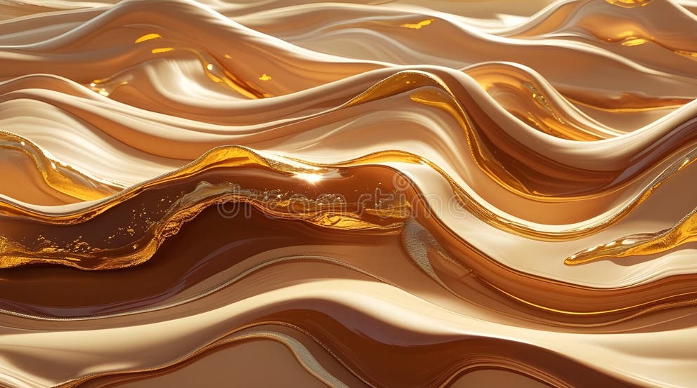 Abstract Flowing Caramel and Cream Stock Image - Image of texture ...