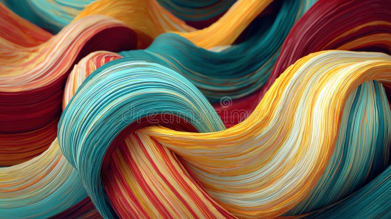 Abstract Flowing Colorful Strands Modern Backdrop Art Stock ...