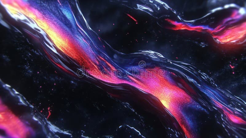 Abstract Liquid Nebula, Cosmic Flow of Vibrant Colors Stock ...
