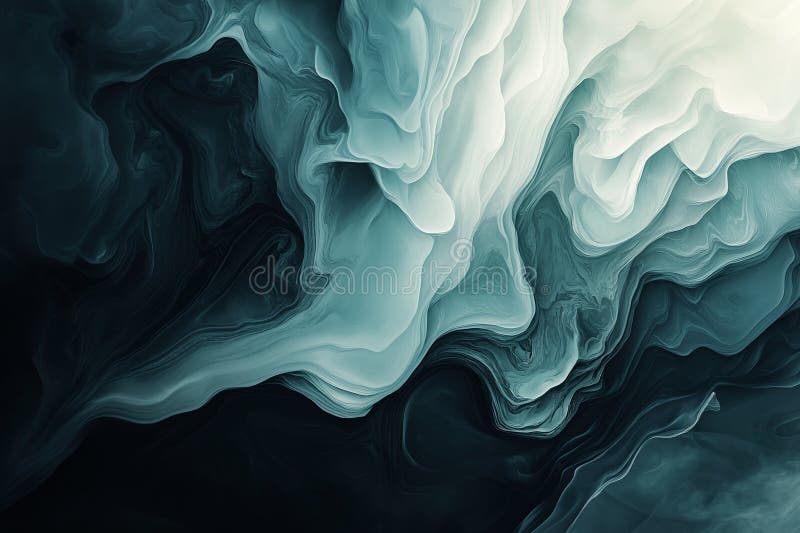 Abstract Flowing Dark and Light Teal Fluid Liquid Texture with Wave ...