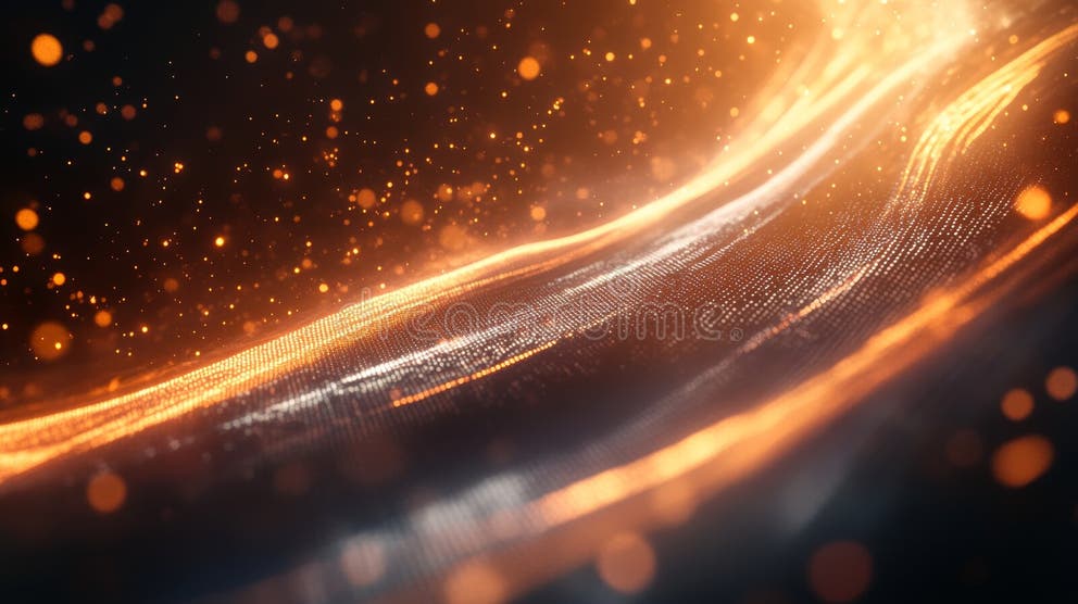 Abstract Flowing Data Interface with Sleek Binary Code Patterns and Glowing Particles Stock ...