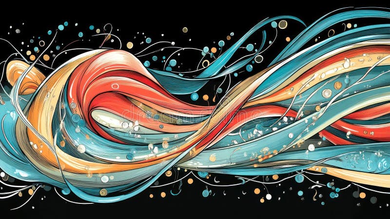 Abstract Flowing Design with Vibrant Colors and Dynamic Lines Stock ...