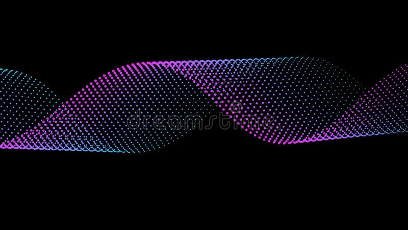 Abstract Flowing Dot Particles Background. Smooth Curve Round Shape ...