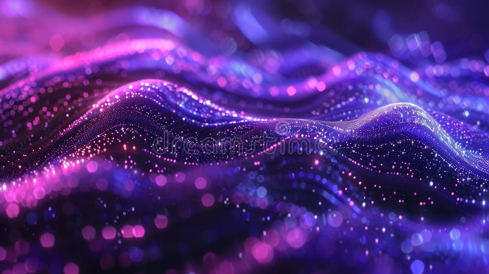 Abstract Flowing Dots: Pink, Purple, and Blue Data Stream Visual Stock ...