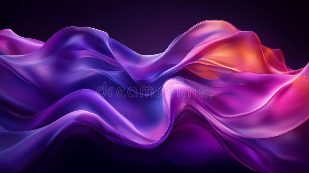 Abstract Flowing Fabric with Purple Pink Orange Gradient Stock ...