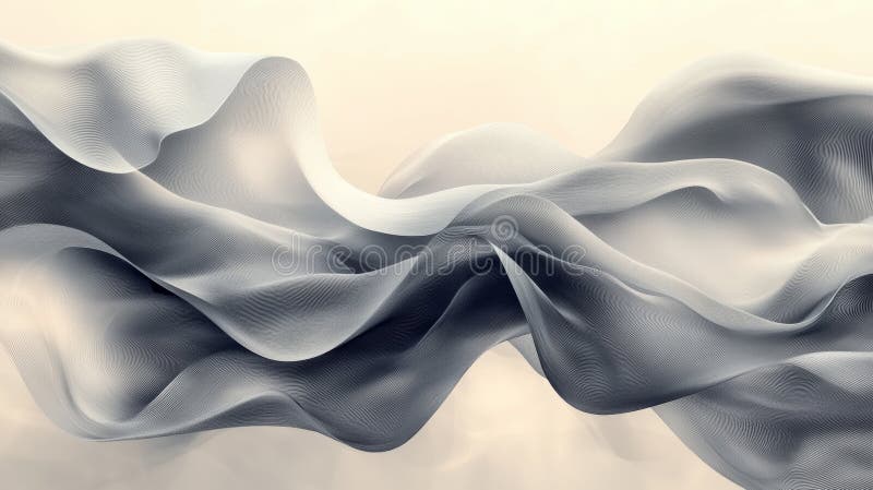 Abstract Flowing Fabric with Soft Waves and Smooth Texture on Neutral ...