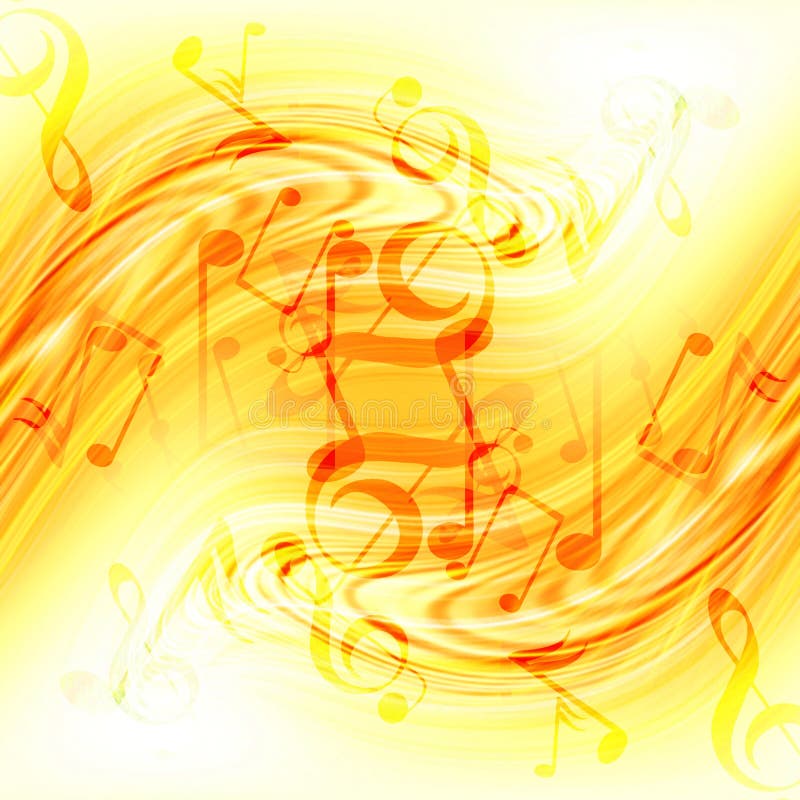 Abstract Flowing Fire Background with Notes Stock Illustration ...