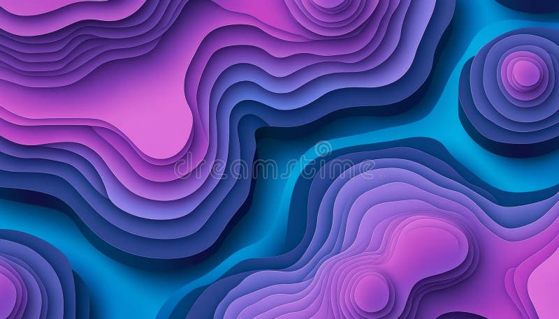 Abstract Flowing Forms in Blue and Purple a Smooth Vector Art ...