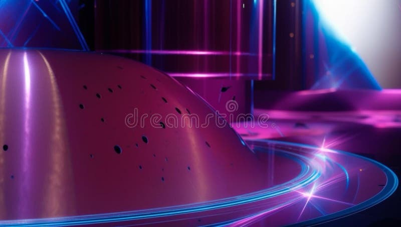 Abstract Flowing Forms with Glowing Trails in a Dark Space Stock ...