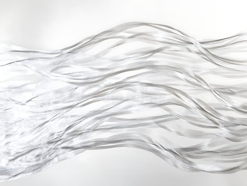 Abstract Flowing Gray Ribbons on White Background Stock Illustration ...