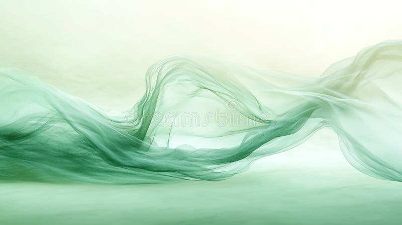 Abstract Flowing Green Glass Waves with Smooth Texture Stock Photo ...