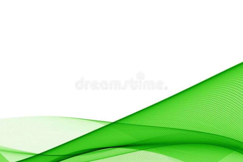 Abstract Flowing Green Wave on White Background Stock Illustration ...