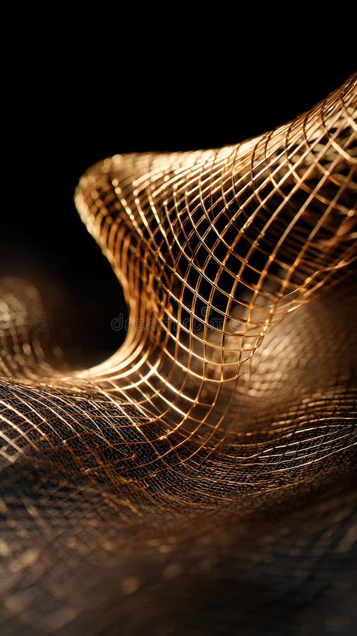 Woven Golden Threads: an Elegant, Abstract Mesh of Light and Shadow on ...