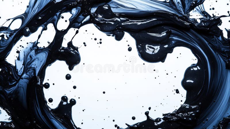 An Abstract Flowing Illustration Features Dark Blue Liquid Waves Set ...