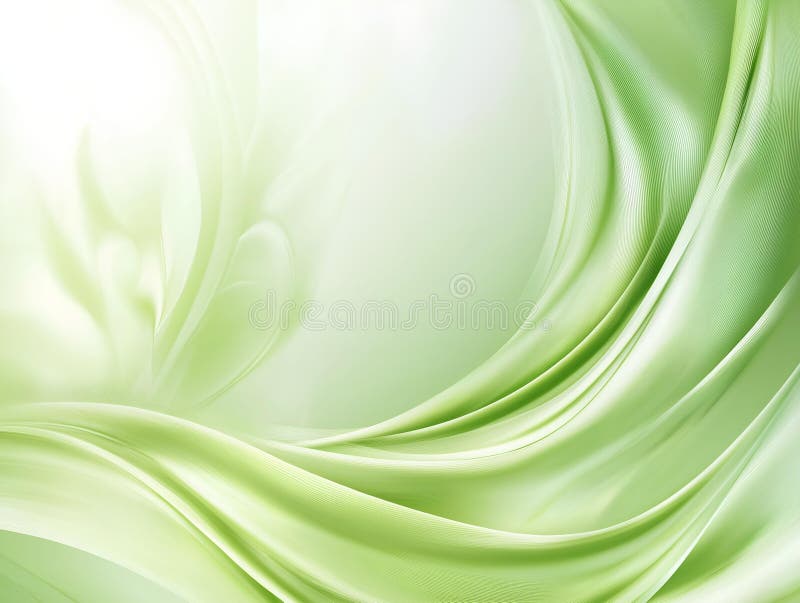Abstract Flowing Light Green Silk Fabric Soft Waves Elegant Texture ...