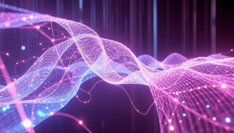 Abstract Flowing Light Grid: a Symphony of Pink and Blue Stock ...