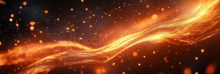 Abstract Flowing Light Patterns with Sparks and Glowing Energy Swirls ...