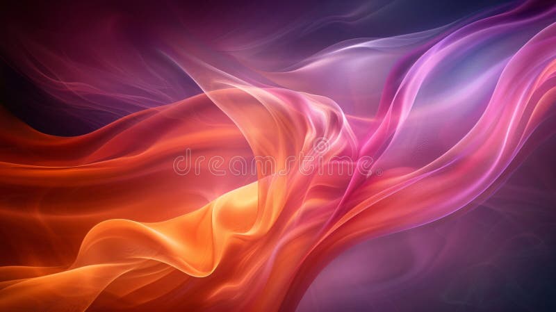 Abstract Flowing Light in Red and Purple Hues Stock Illustration ...