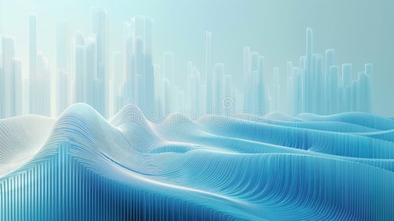 Abstract Flowing Light Wave Effect in Digital Technology Seamless ...