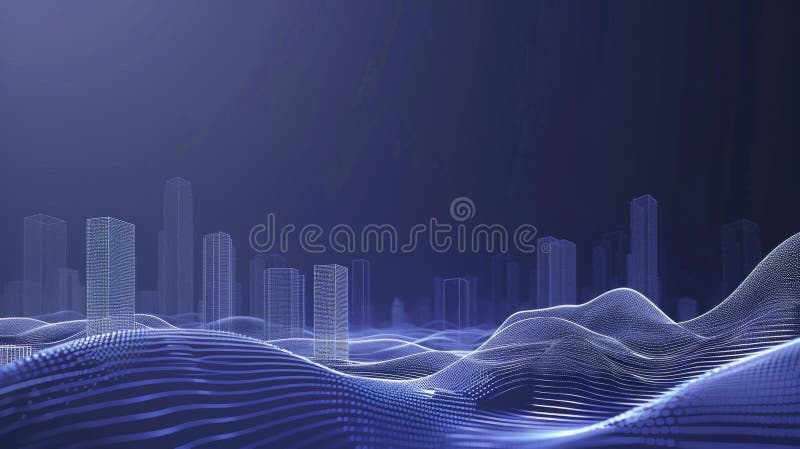 Abstract Flowing Light Wave Effect in Digital Technology Seamless ...
