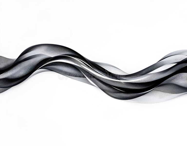Abstract Flowing Line Pattern in Black and White Minimalist Design ...