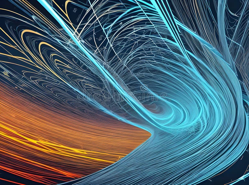 Abstract Flowing Lines for Background Wallpaper. Digital Technology ...
