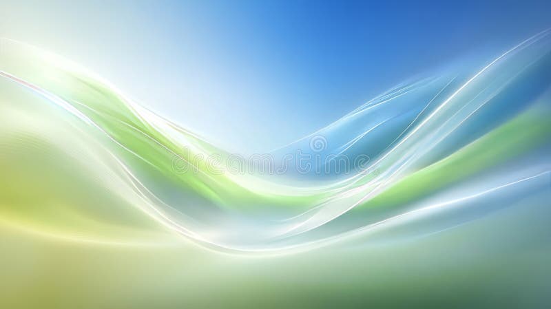 Abstract Flowing Lines Design of Blue and Green Gradient Colors ...