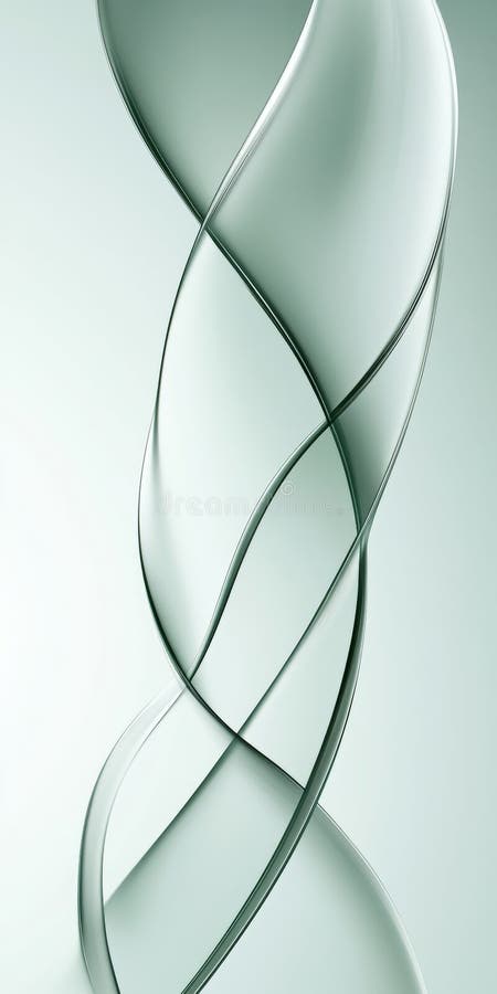 Abstract Flowing Lines, Light Green and White, Dynamic Waves, Gentle ...