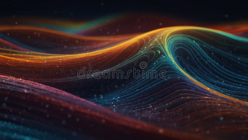 Abstract Flowing Lines Wave Digital Future Technology Concept. Stock ...