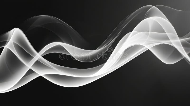 Abstract Flowing Luminous Waves Against a Dark Backdrop Creating a ...