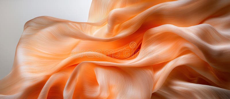 Abstract Flowing Orange Fabric Texture Background Stock Illustration ...