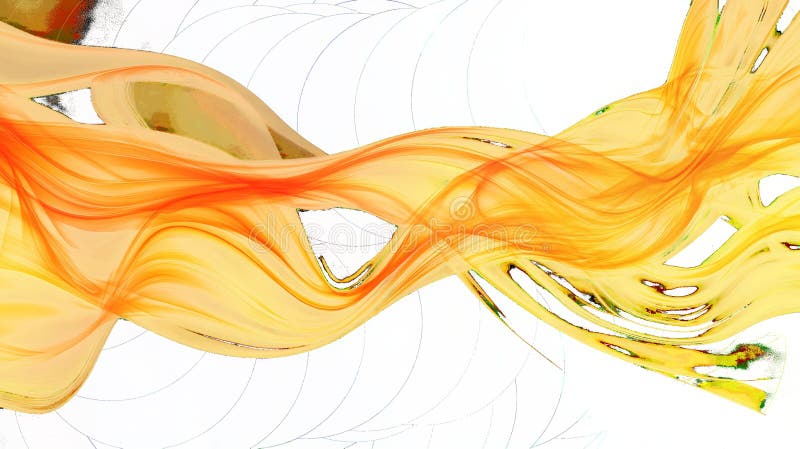 Abstract Flowing Orange Waves on Transparent Background Stock ...